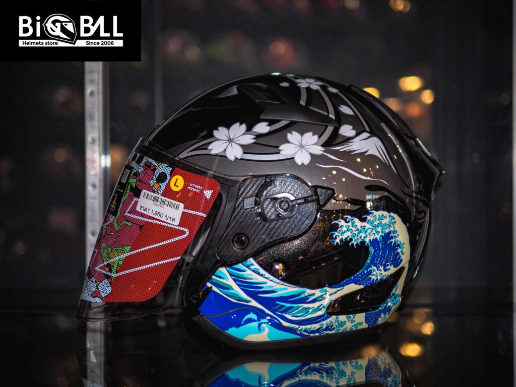 ZEUS ZS-627 NISHIKIGOI METALLIC BLACK/BLUE – Big-Ball Helmets