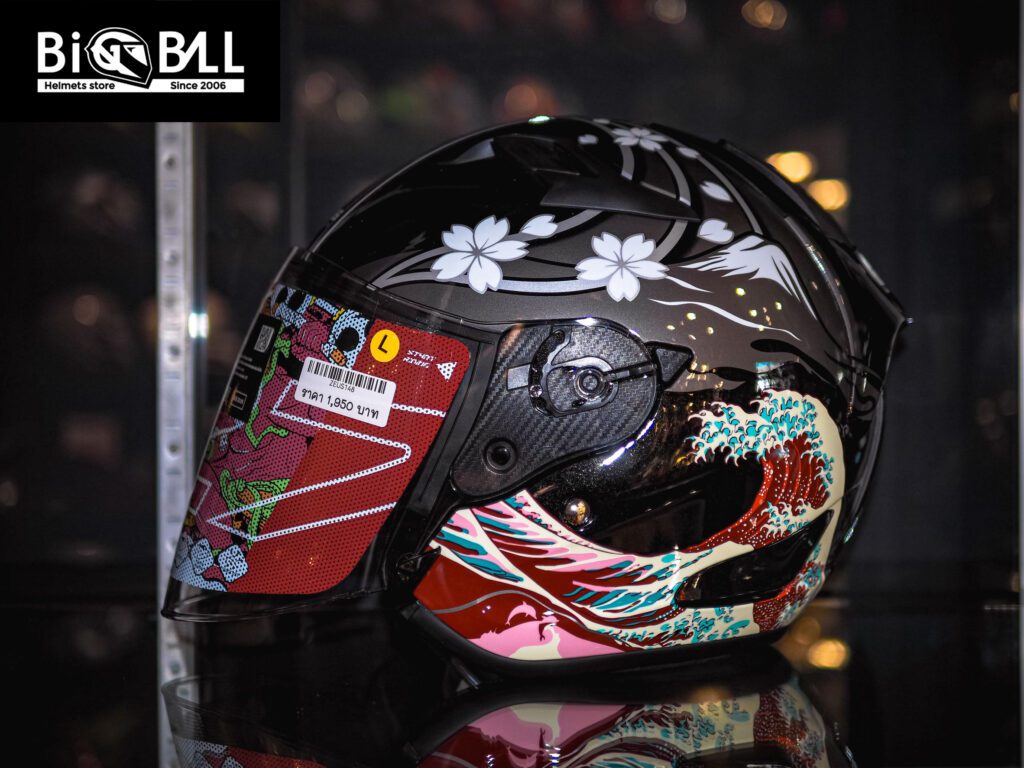 ZEUS ZS-627 NISHIKIGOI METALLIC BLACK/RED – Big-Ball Helmets