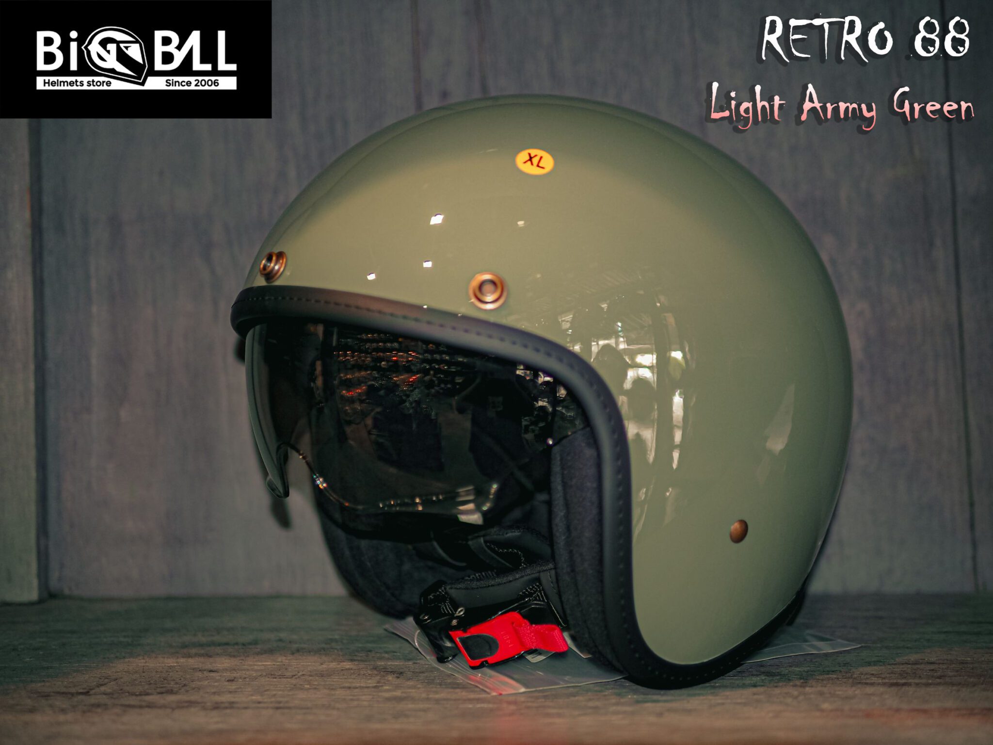 ZEUS RETRO 88 LIGHT ARMY GREEN – Big-Ball Helmets
