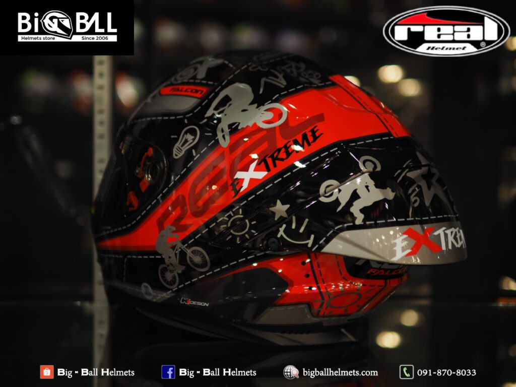 REAL FALCON EXTREME BLACK/RED – Big-Ball Helmets